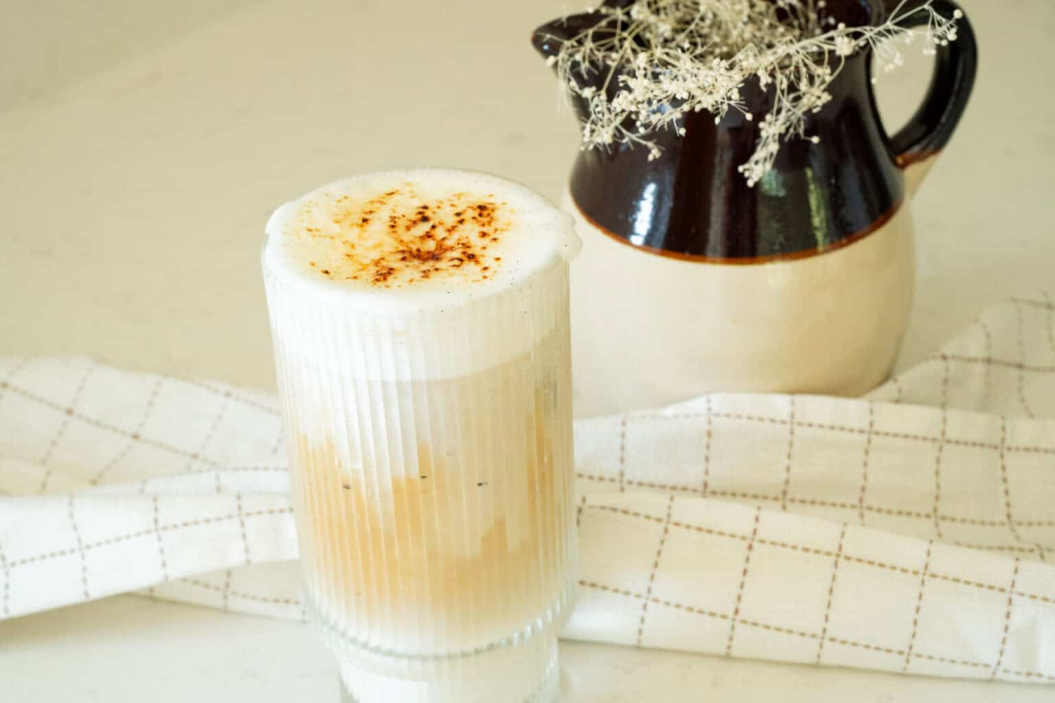 Iced Crème Brûlée Latte - Plain & Simple Home